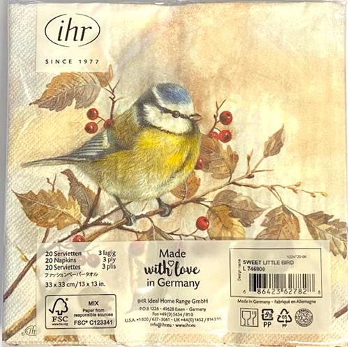 IHR Large Luncheon Napkins/Serviettes - Sweet Little Bird*