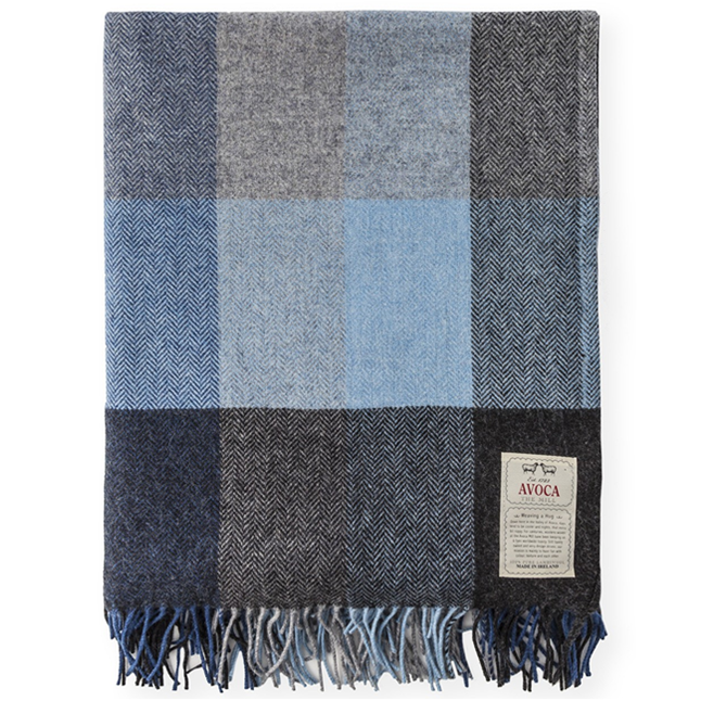 AVOCA Lambswool Denim Throw 56"x72" Large