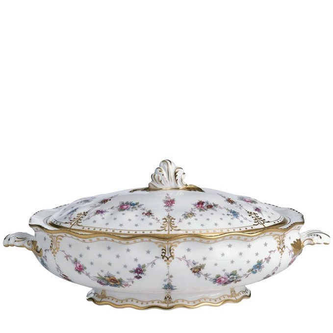 Royal Crown Derby Royal Antoinette - Covered Vegetable Dish 0406